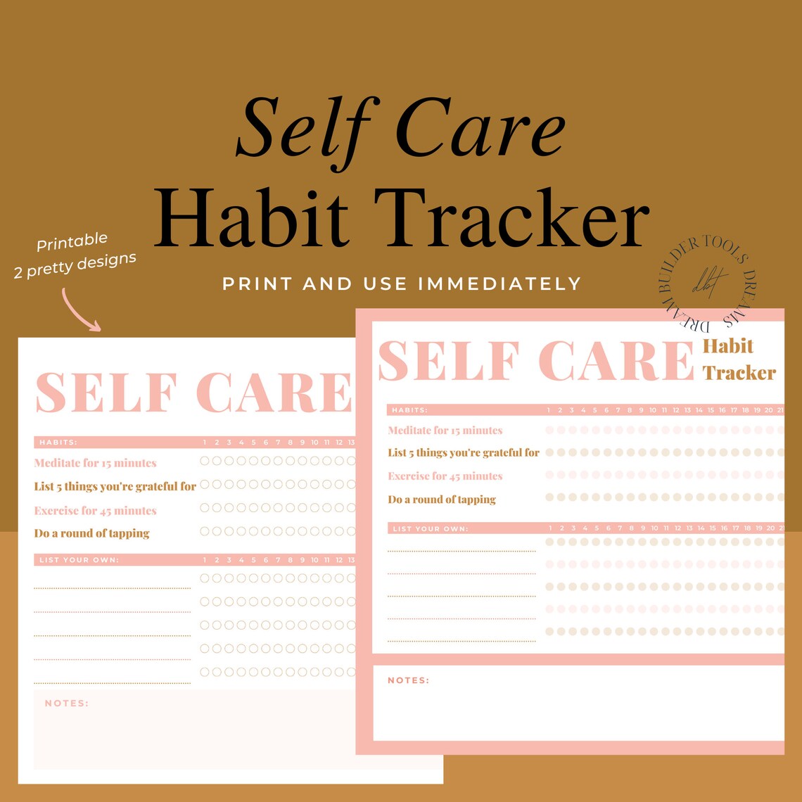 Self Care Habit Tracker Printable Habit Tracker for Personal - Etsy