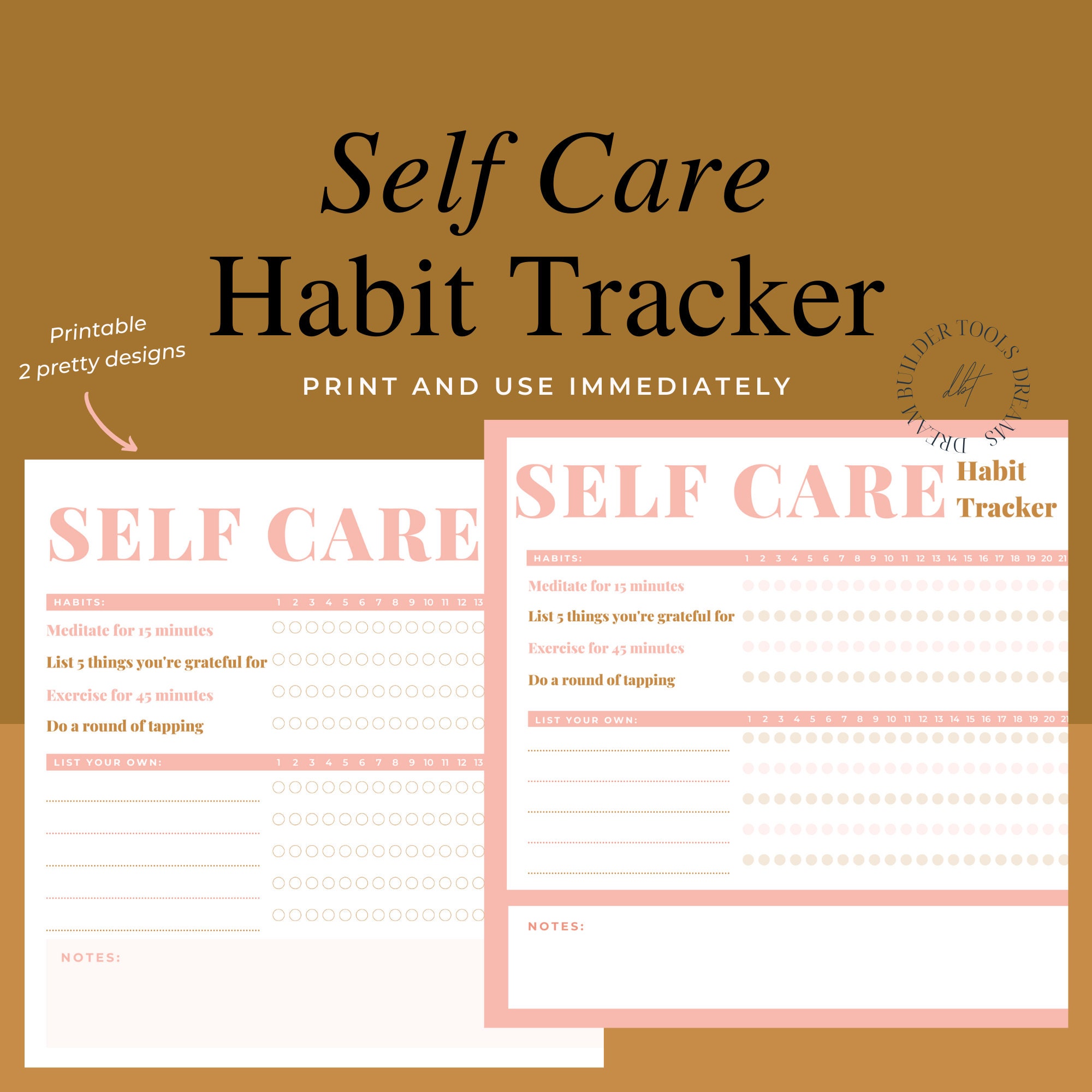 Self Care Habit Tracker Printable Habit Tracker for Personal - Etsy