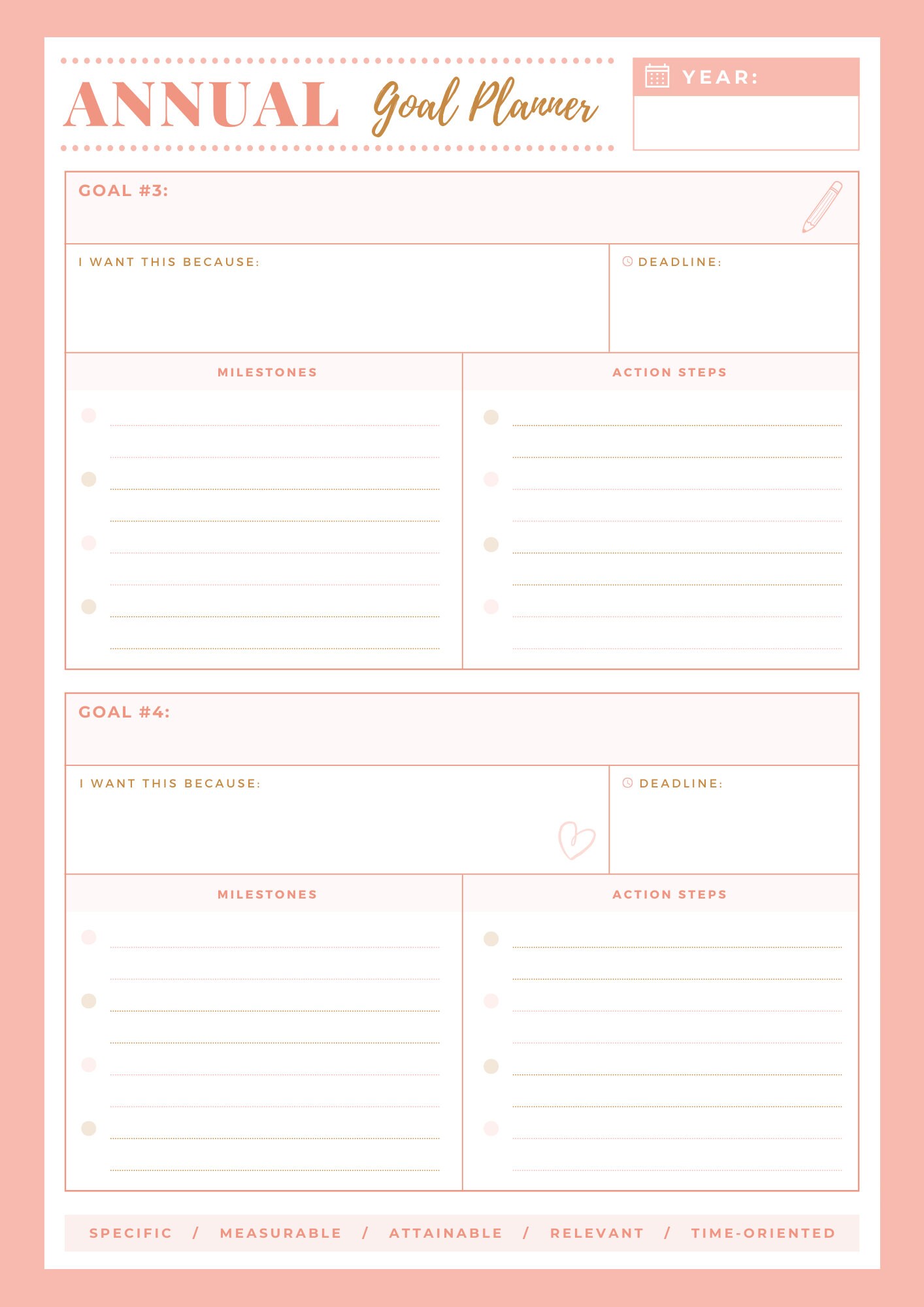 Goal Planner Printable, Productivity Planner, Action Plan Tool ...