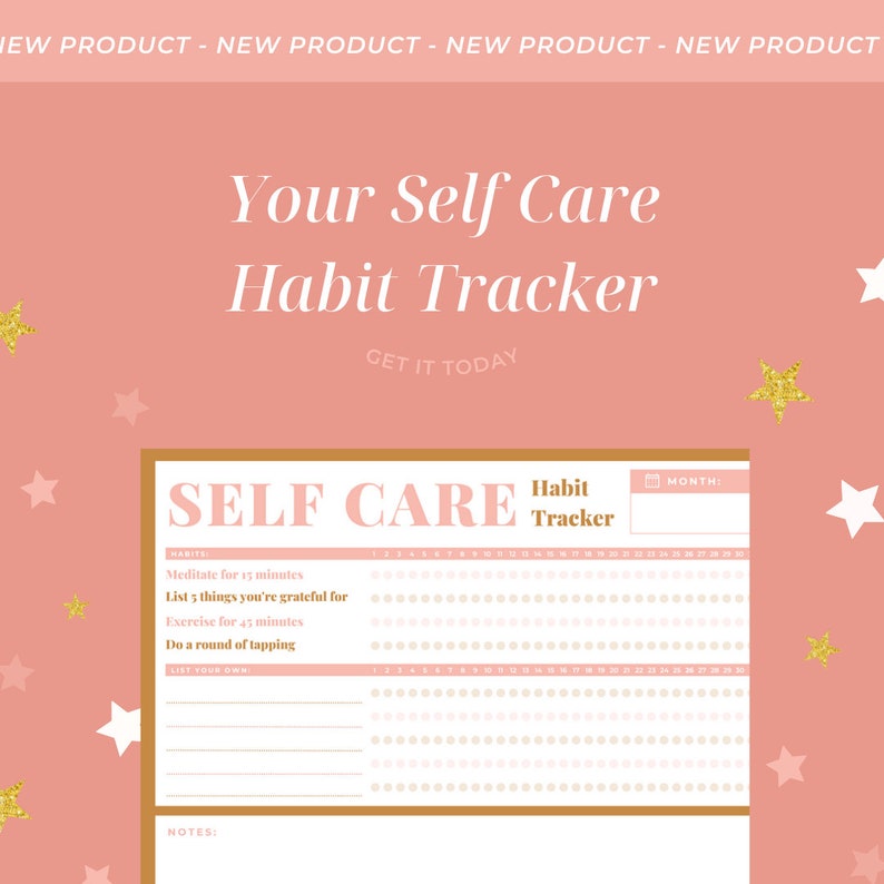 Monthly Self Care Habit Tracker for Personal Life, Printable Healthy ...