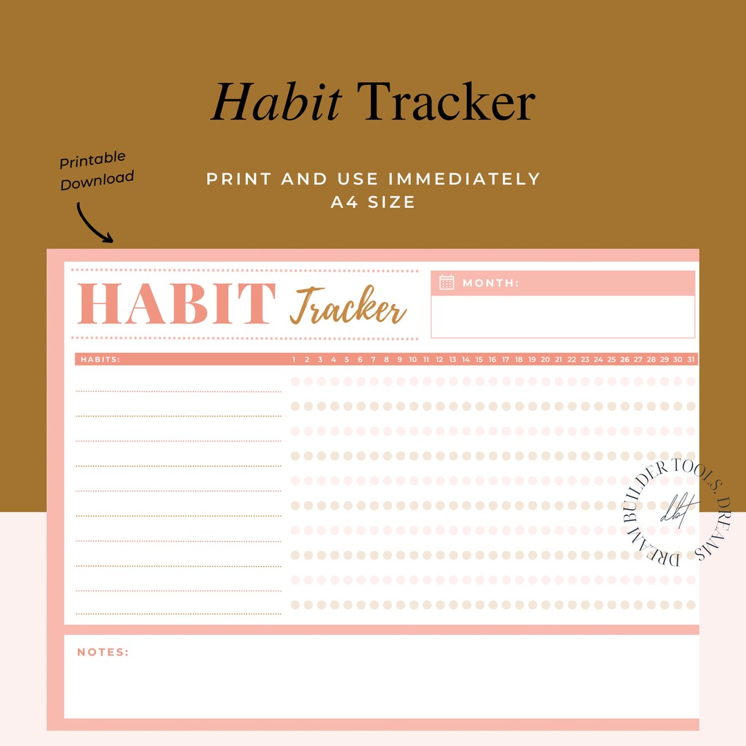 Daily Habit Tracker for Work / Personal Life, Monthly Habit Tracker ...