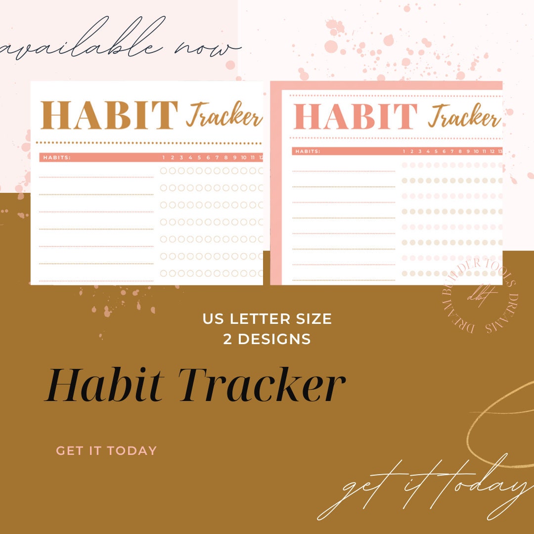 Daily Habit Tracker for Work / Personal Life, Monthly Habit Tracker ...