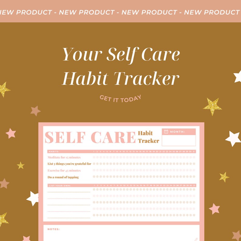 Self Care Habit Tracker Printable Habit Tracker for Personal - Etsy