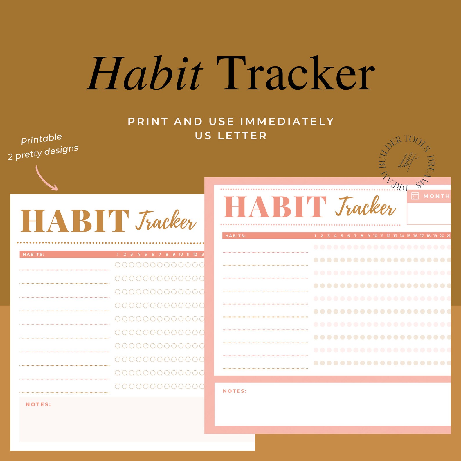 Daily Habit Tracker for Work / Personal Life, Monthly Habit Tracker ...