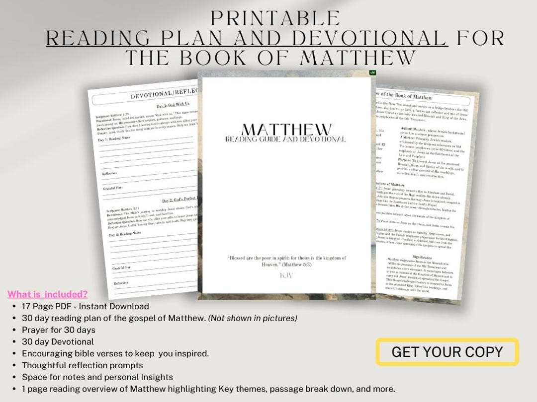 30-day Bible Study Guide: Matthew | Faith Based | Devotional ...