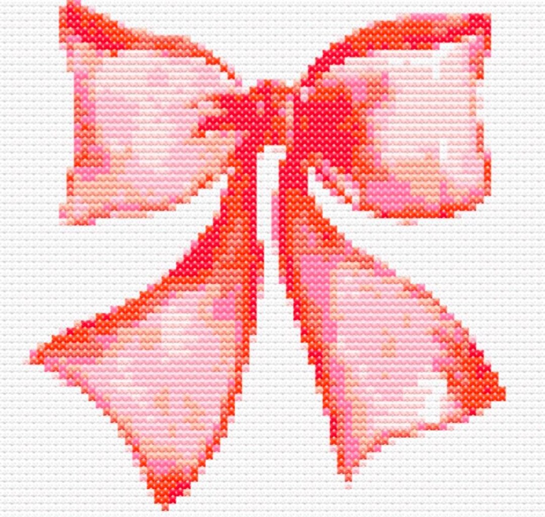 Bow Digital Cross Stitch Chart - Instant Download Needlepoint Pattern ...