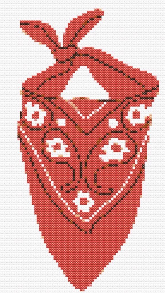 Bandana Digital Cross Stitch Chart - Instant Download Needlepoint ...