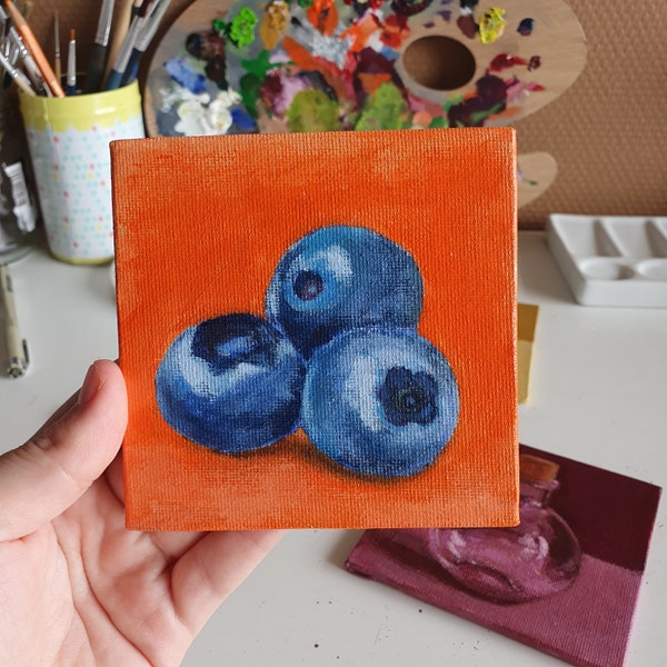 Blueberry Painting - Etsy