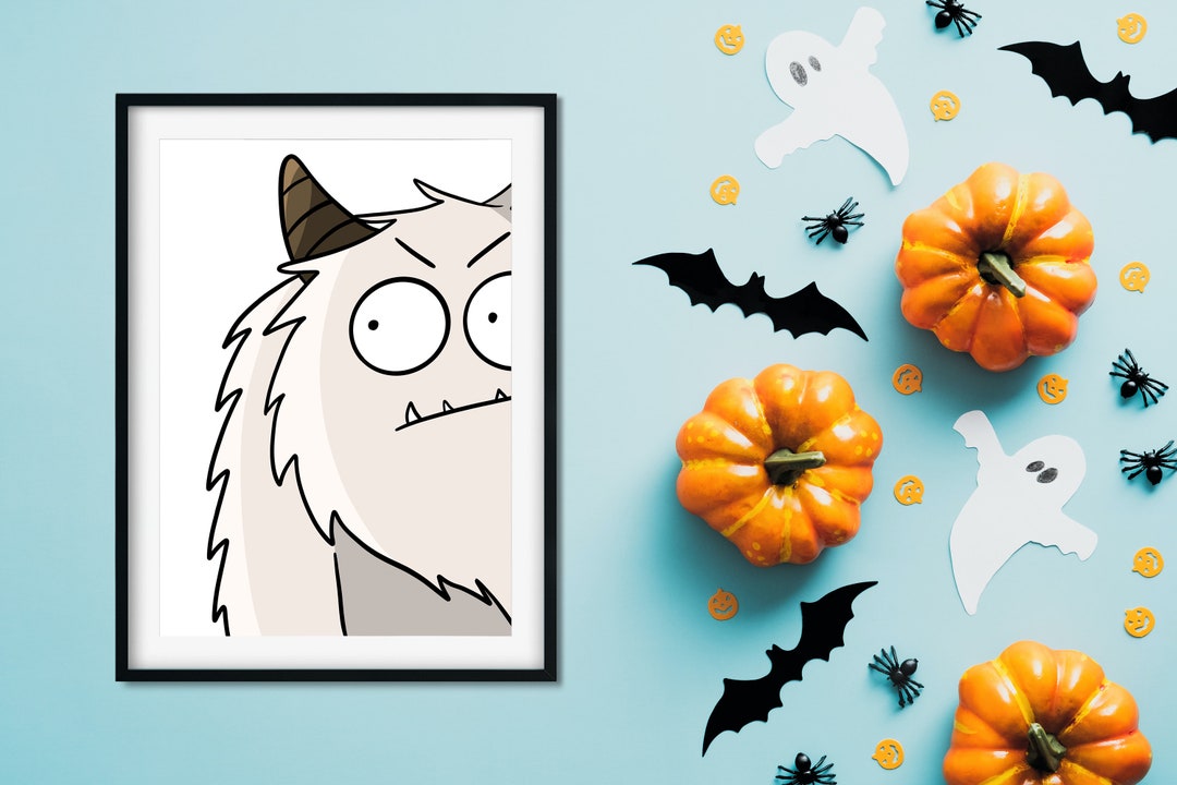 Yeti | Art Print | Kids Decor | Monster Cartoon | Wall Art | Spooky ...