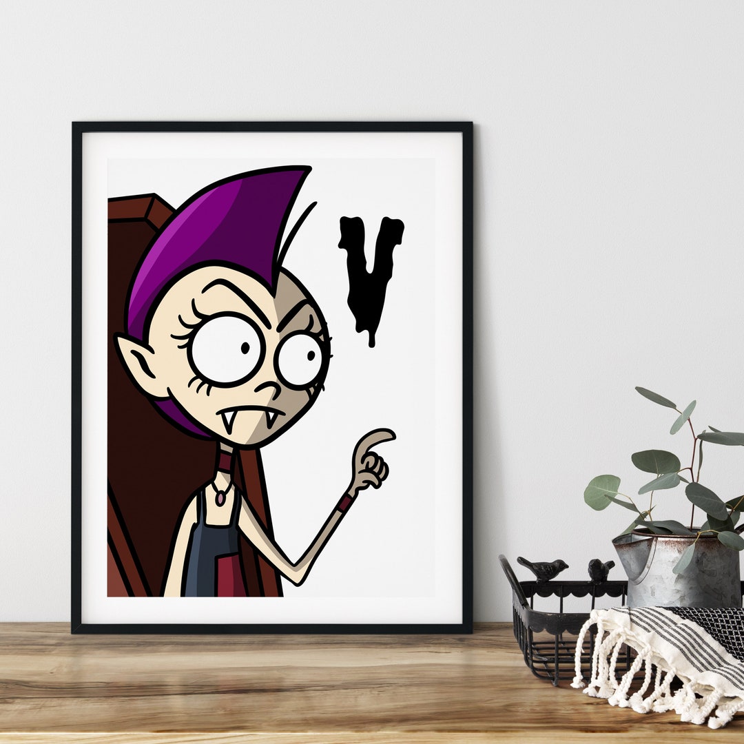 V is for Vampire! DIGITAL Download | Art Print | Kids Decor | Horror ...