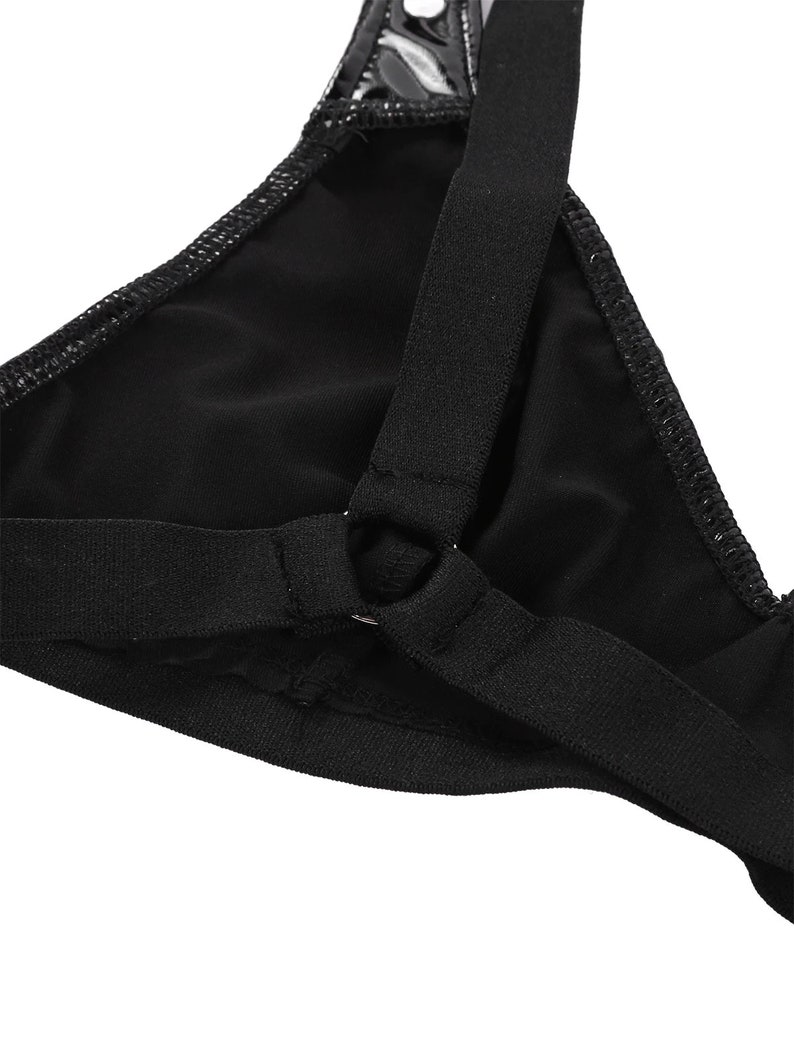 Faux Leather Bikini Faux Leather Lingerie Fetish Club Wear Etsy Uk