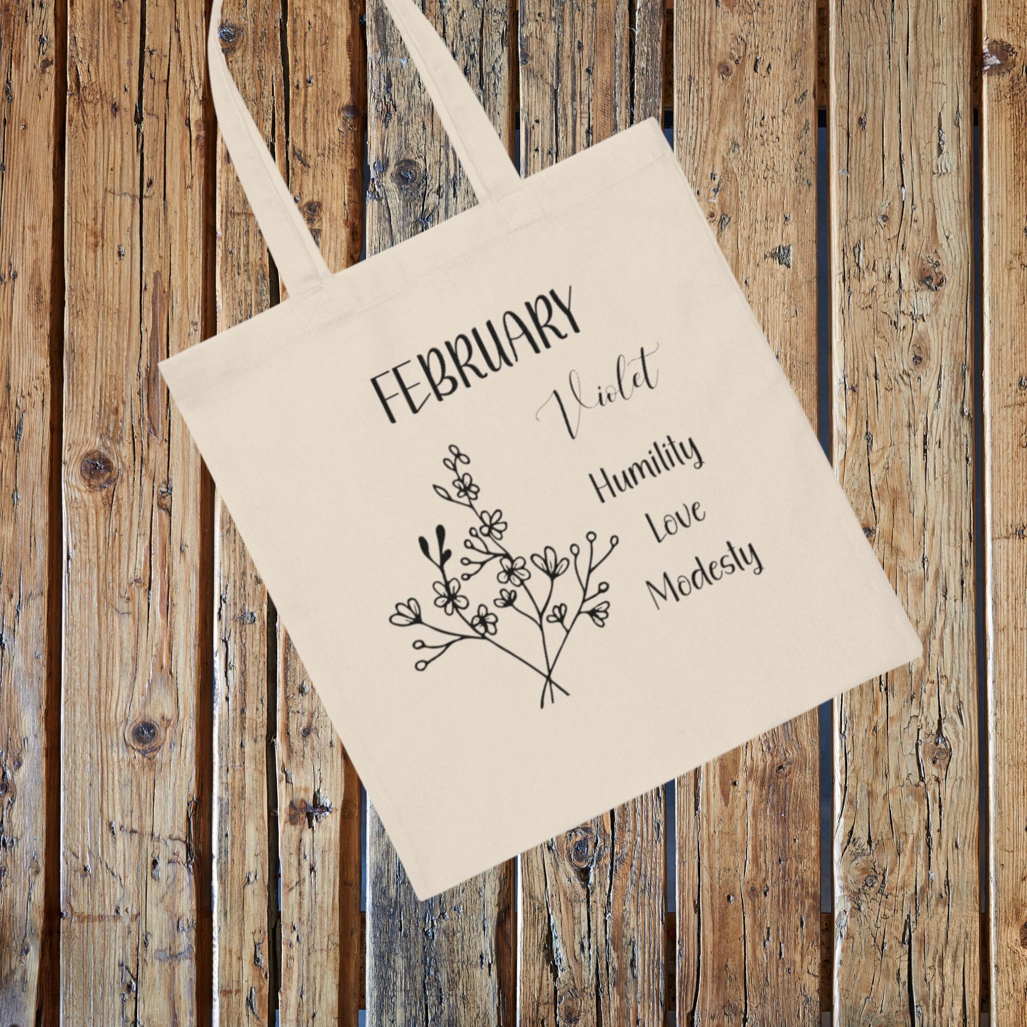 February Birth Flower Eco Tote Bag, Gift Tote Bag February Birthday ...
