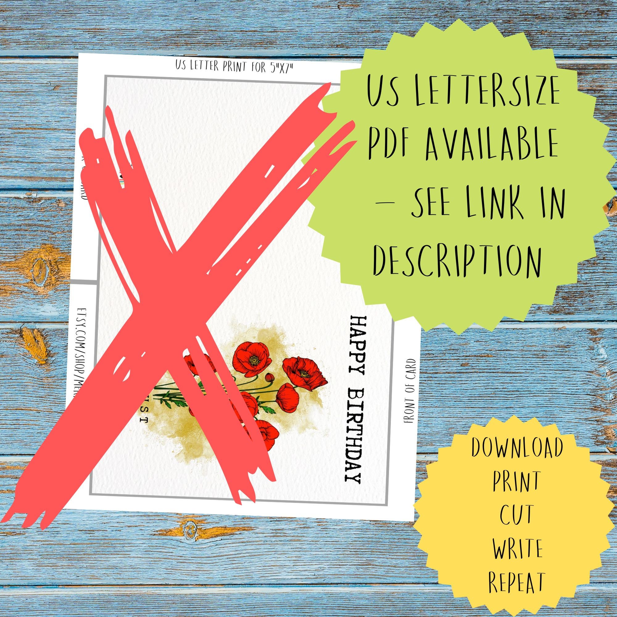 Birth Month Birthday Card PRINTABLE Birthday Flower Cards for Each ...