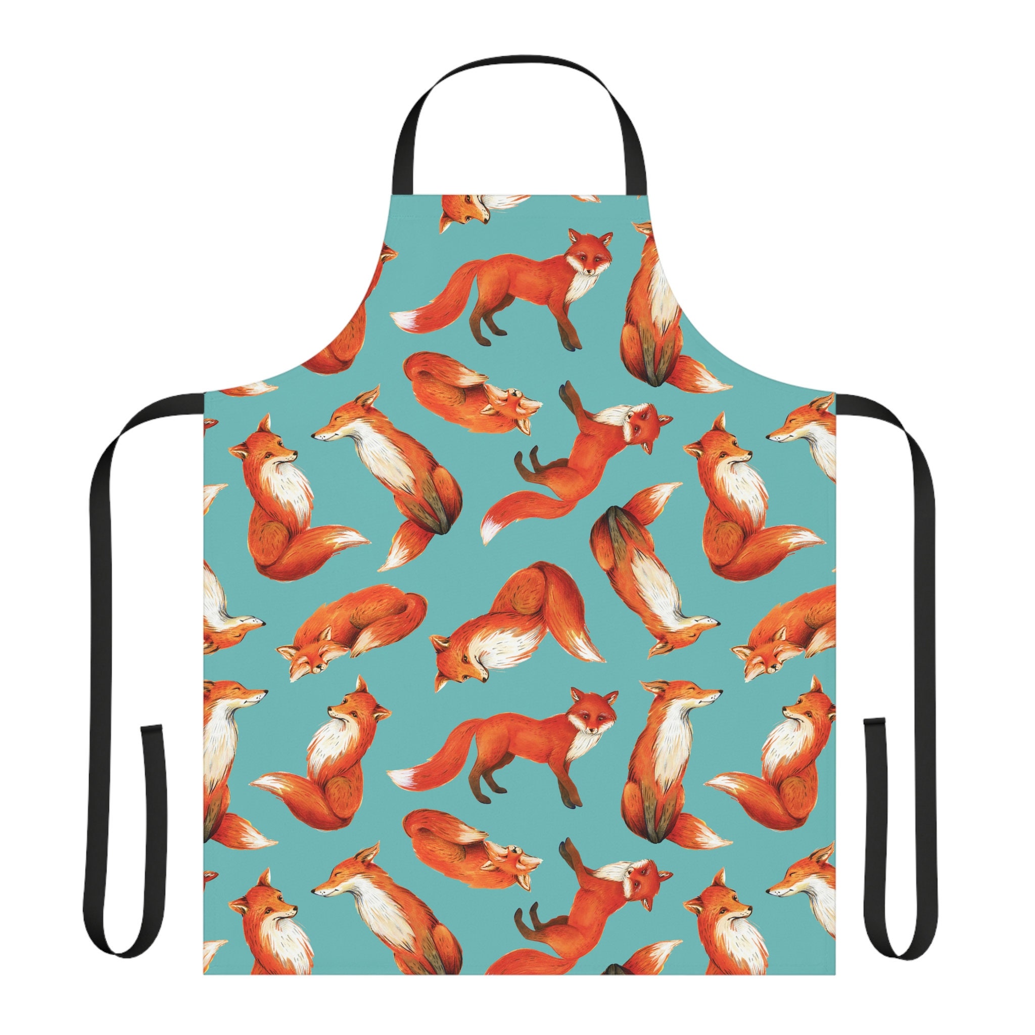 Fox Print Apron, Fox Pattern on Baking Apron, Foxes Apron Gift, Gift ...