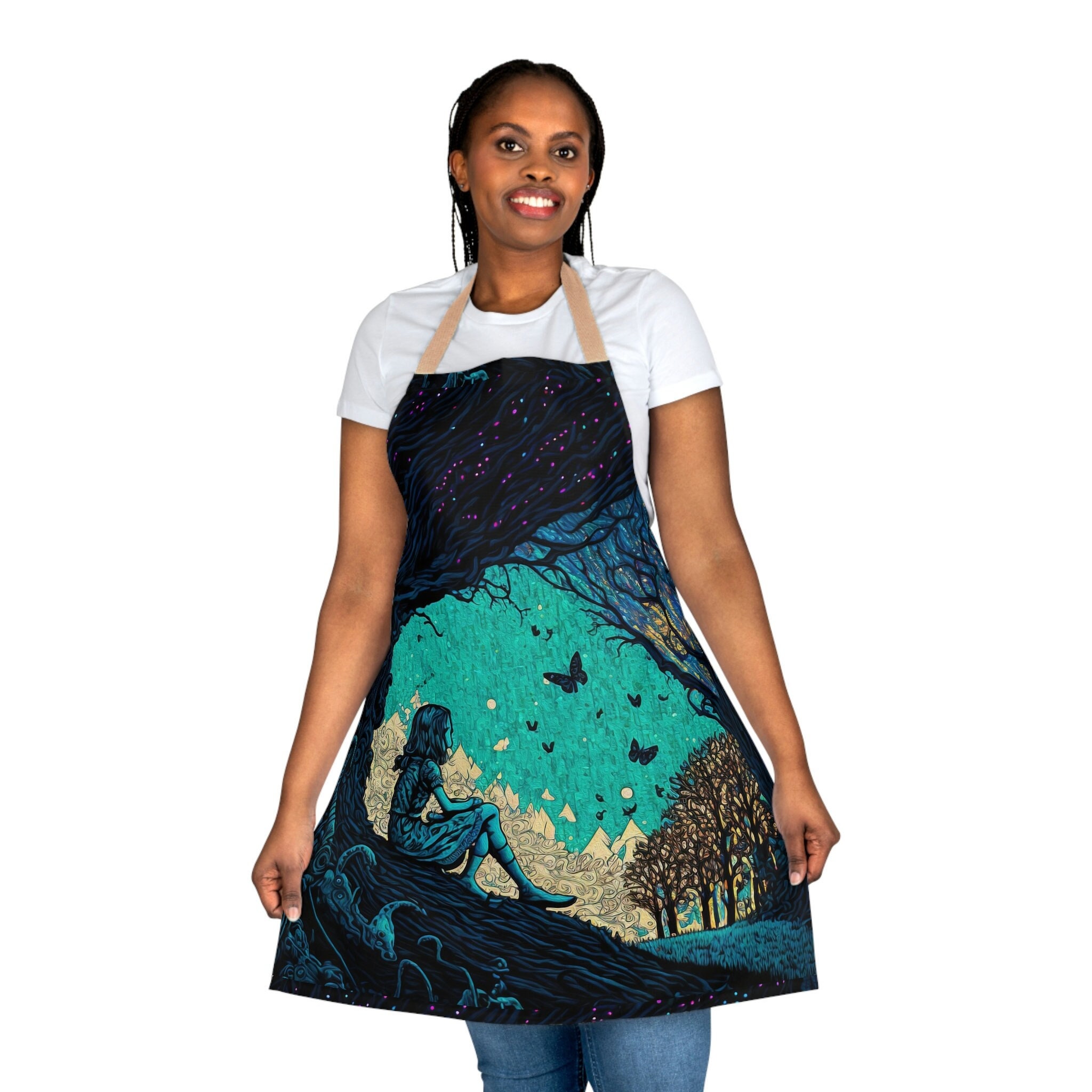 Alice in Wonderland Apron, Dark Alice Print, Goth Apron, Gift for Alice ...