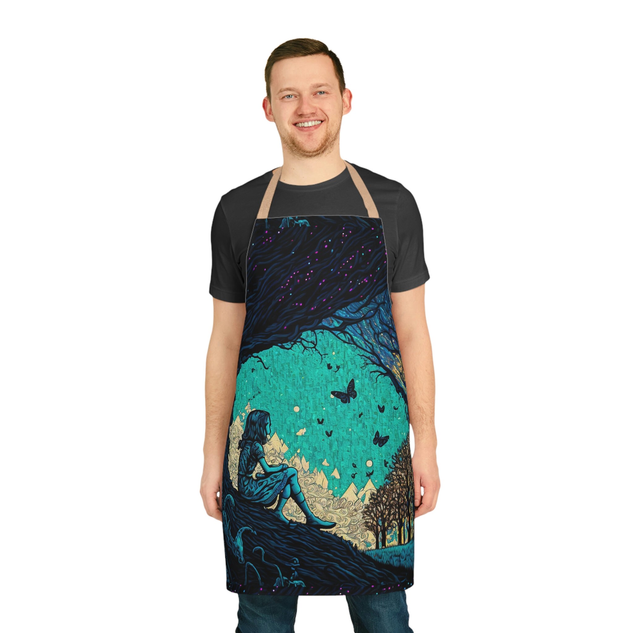 Alice in Wonderland Apron, Dark Alice Print, Goth Apron, Gift for Alice ...