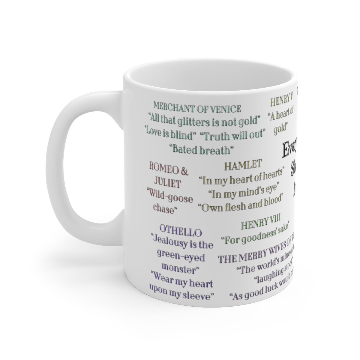 Shakespeare Quotes Mug Shakespeare Gift Everyday Phrases Invented by ...