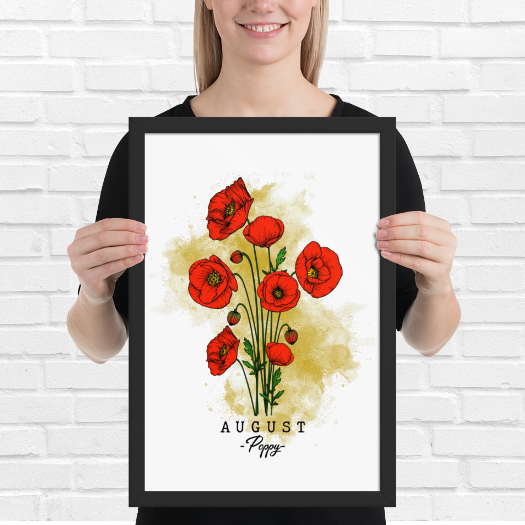 August Birth Flower Framed Poster Birth Flower Print August - Etsy