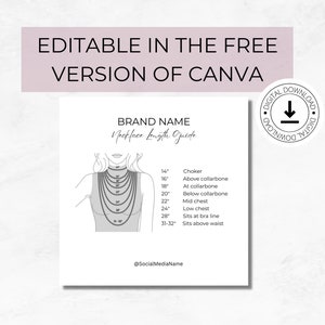 Editable Necklace Size Chart Template Printable Necklace - Etsy