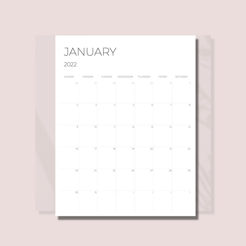 2022 and 2023 Printable Monthly Calendar Bundle 2022 and 2023 - Etsy