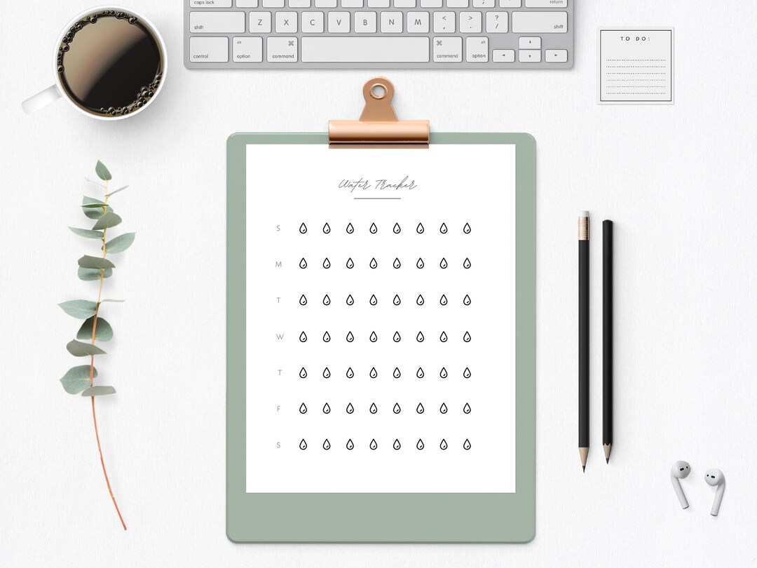 Water Tracker | Printable Digital Download | Minimalist - Etsy