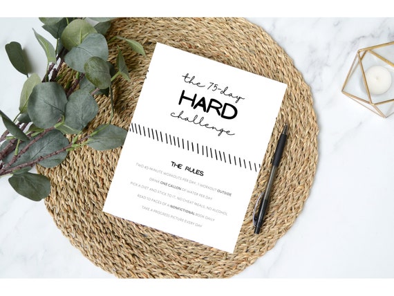 75 Hard 75 Hard Challenge Printable 75 Hard Tracker 75 - Etsy