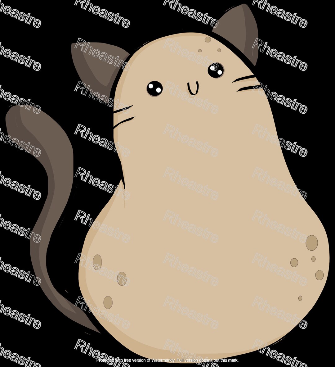 Catato the Potato Cat Printable and Scalable Vector and - Etsy