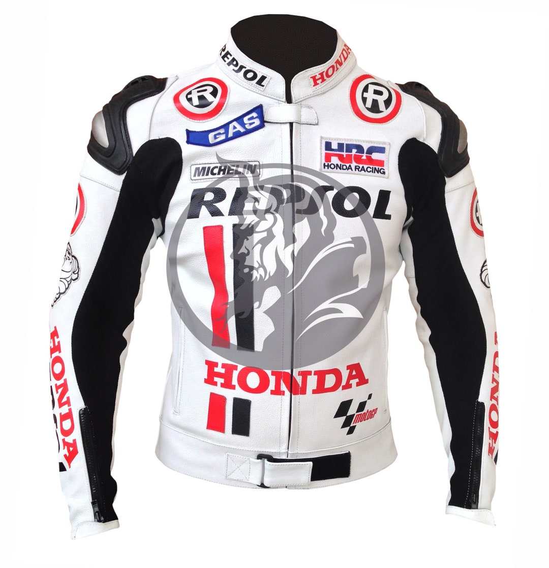 REPSOL Motorcycle Leather Jacket With Protection | VR46 GAS Motogp ...