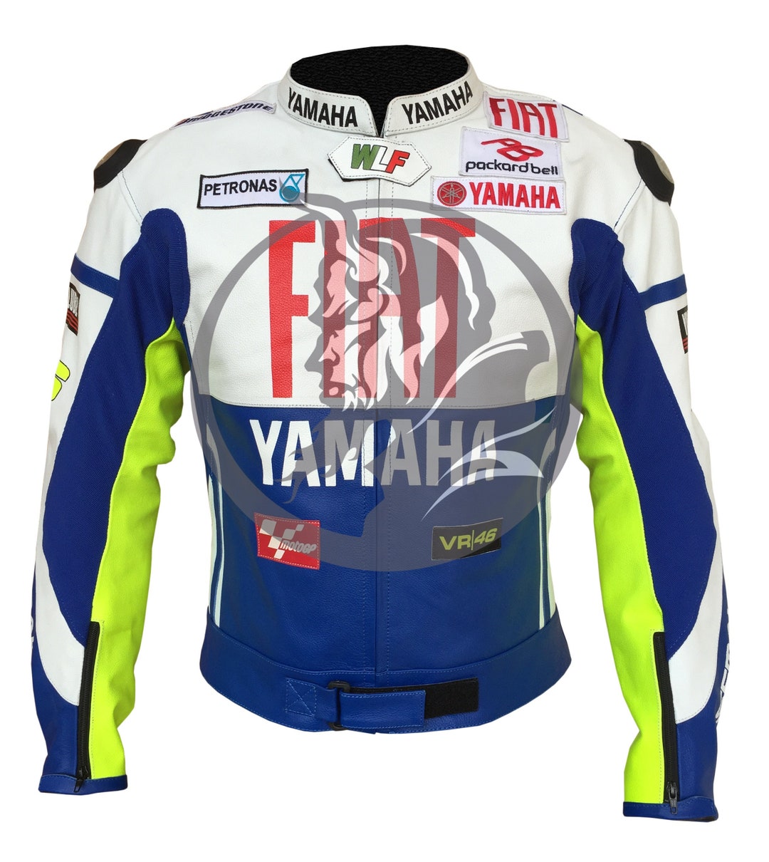 Yamaha Fiat VR46 Motorcycle Leather Jacket With Protection | Motogp ...
