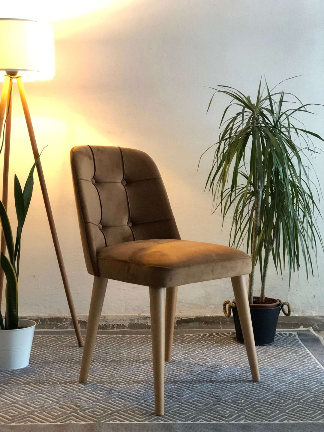 Natural Wood Chair for Kitchen Color Options Customize - Etsy