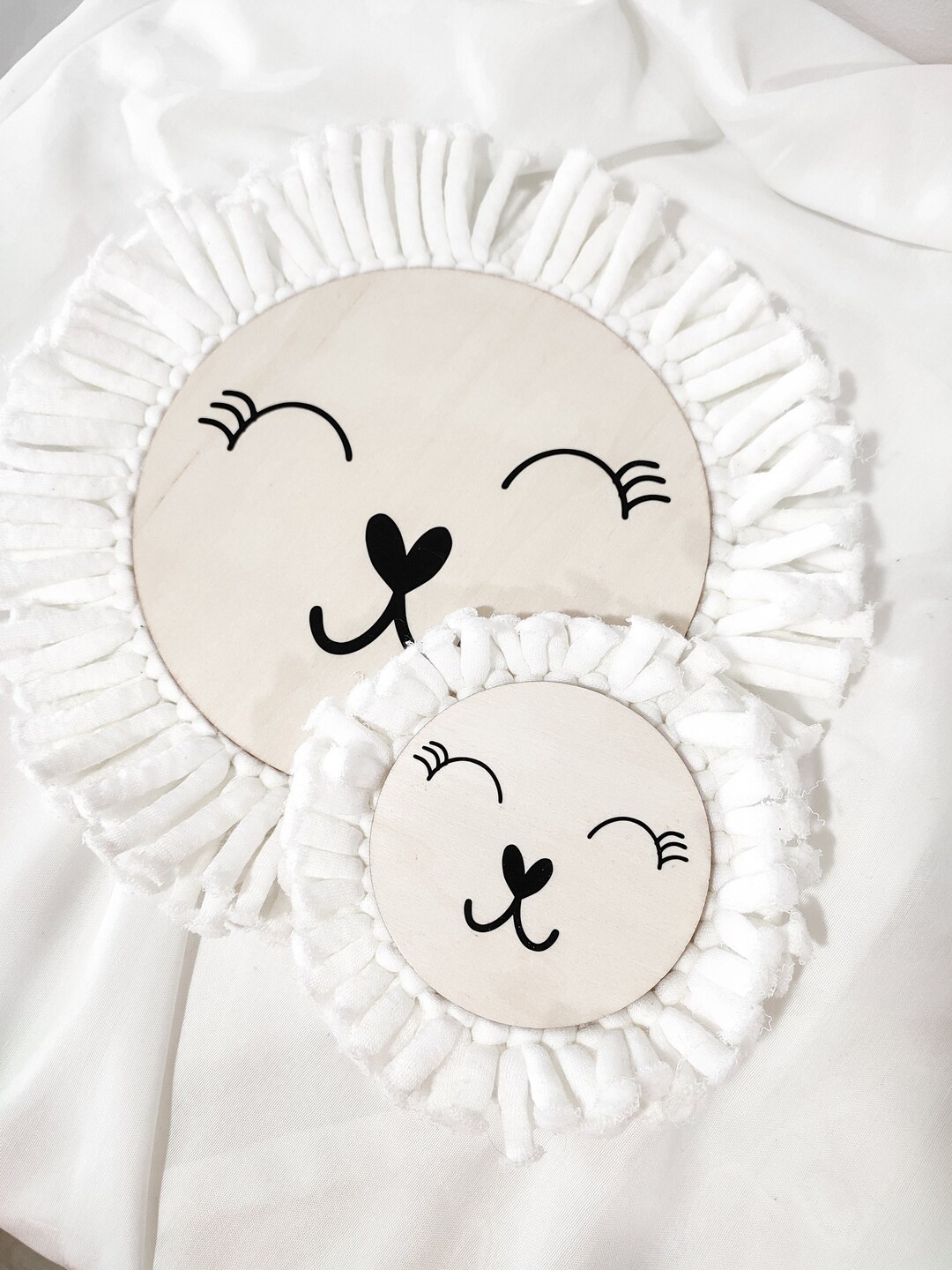 XXL Sheep Fluffy Lamb Wall Decoration Made of Wool | Animal Wall ...