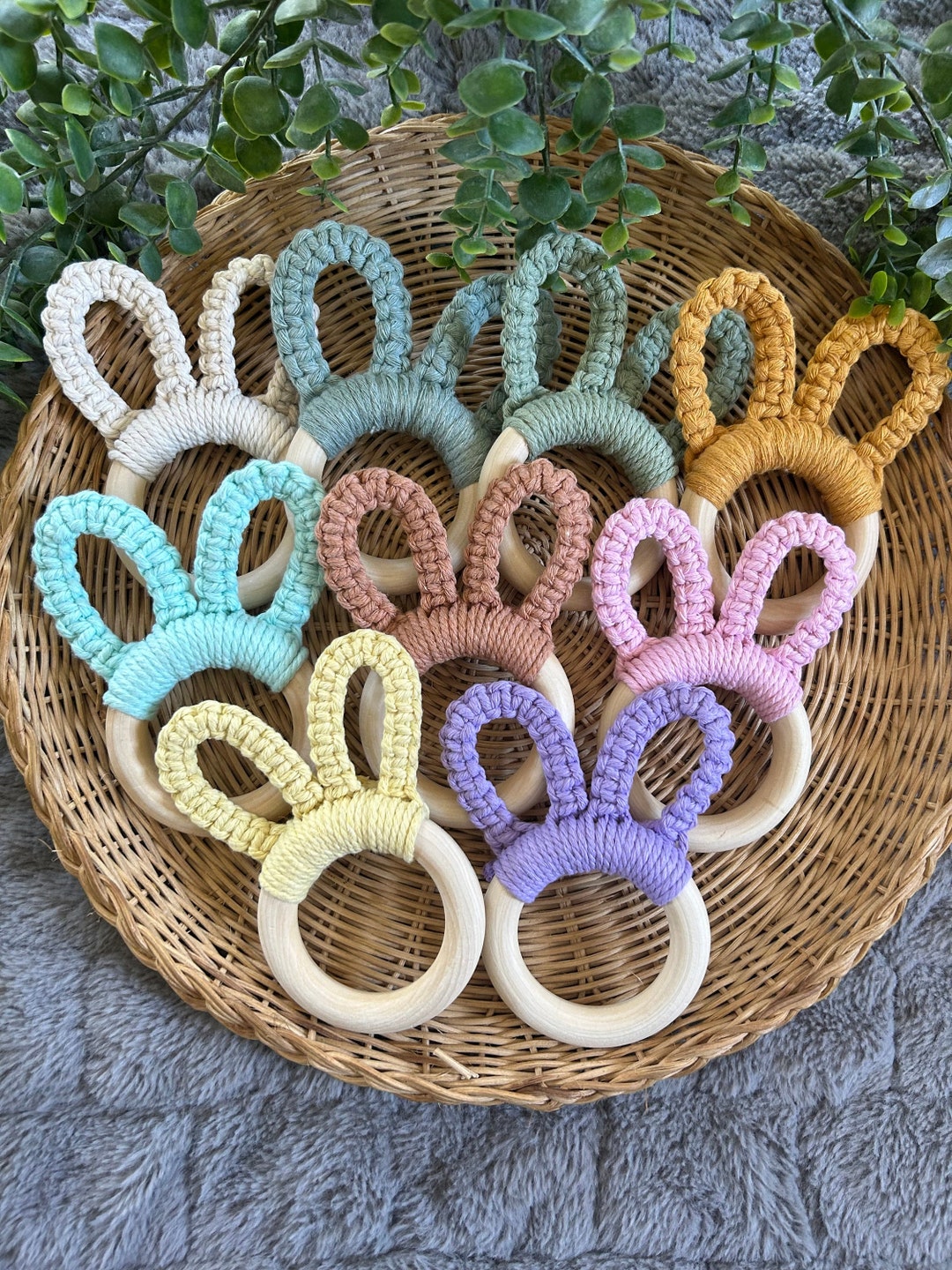 Macrame Bunny Ears Baby Toys Napkin Holder - Etsy