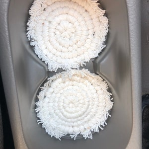 Macrame Car Coasters | Mini Coasters | Car Accessory | Boho | - Etsy