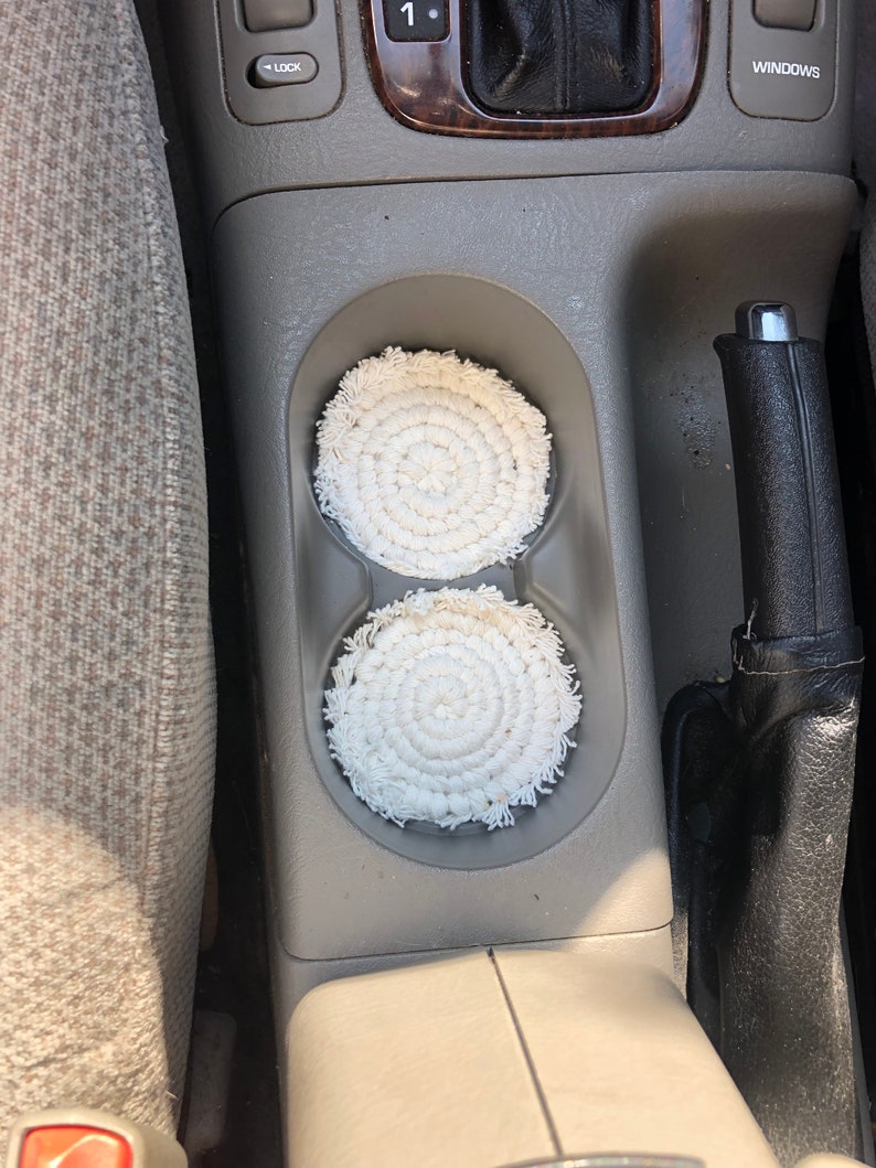 Macrame Car Coasters | Mini Coasters | Car Accessory | Boho | - Etsy