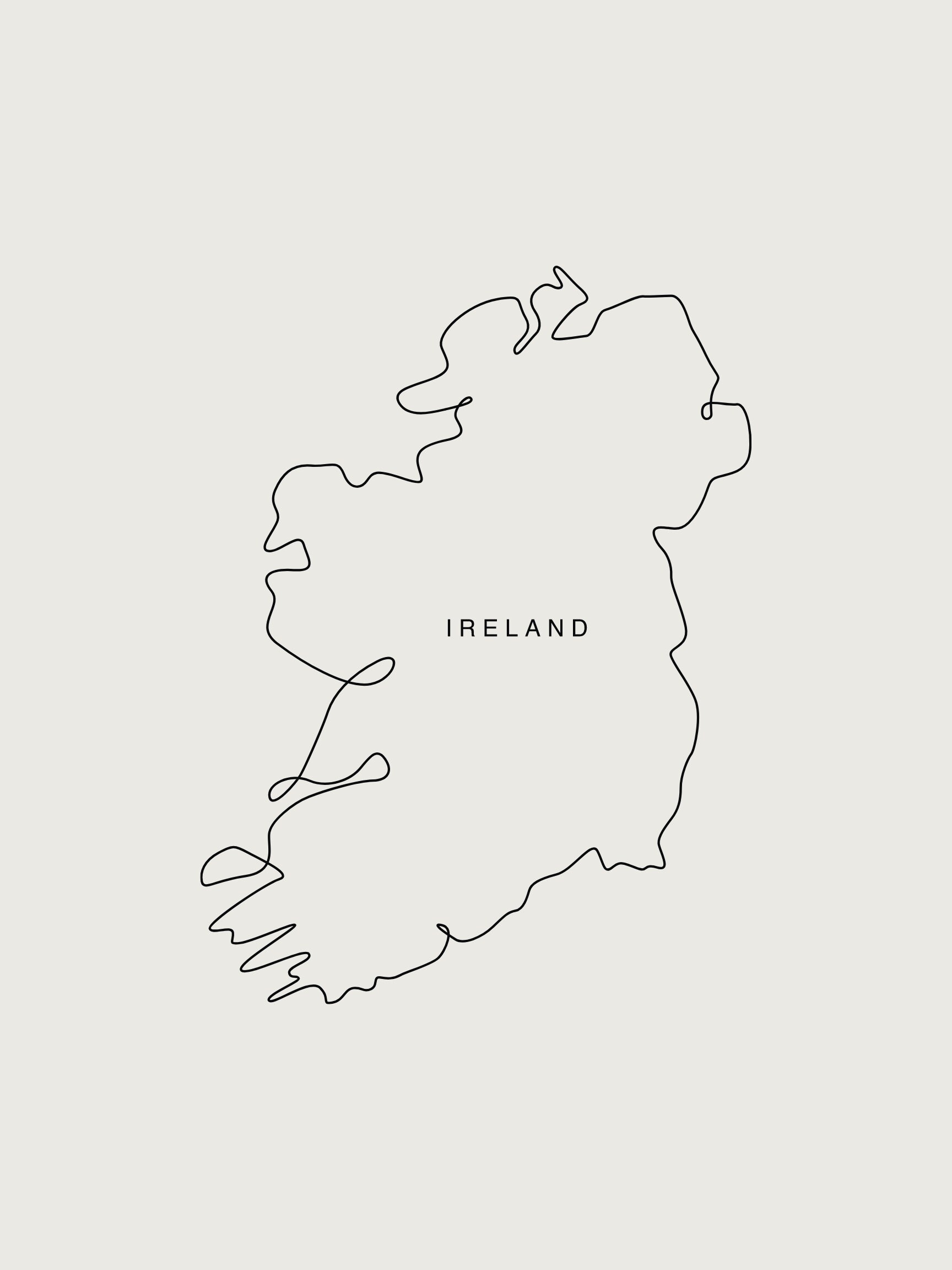 Ireland Map Outline Drawing Digital Download Printable - Etsy Canada