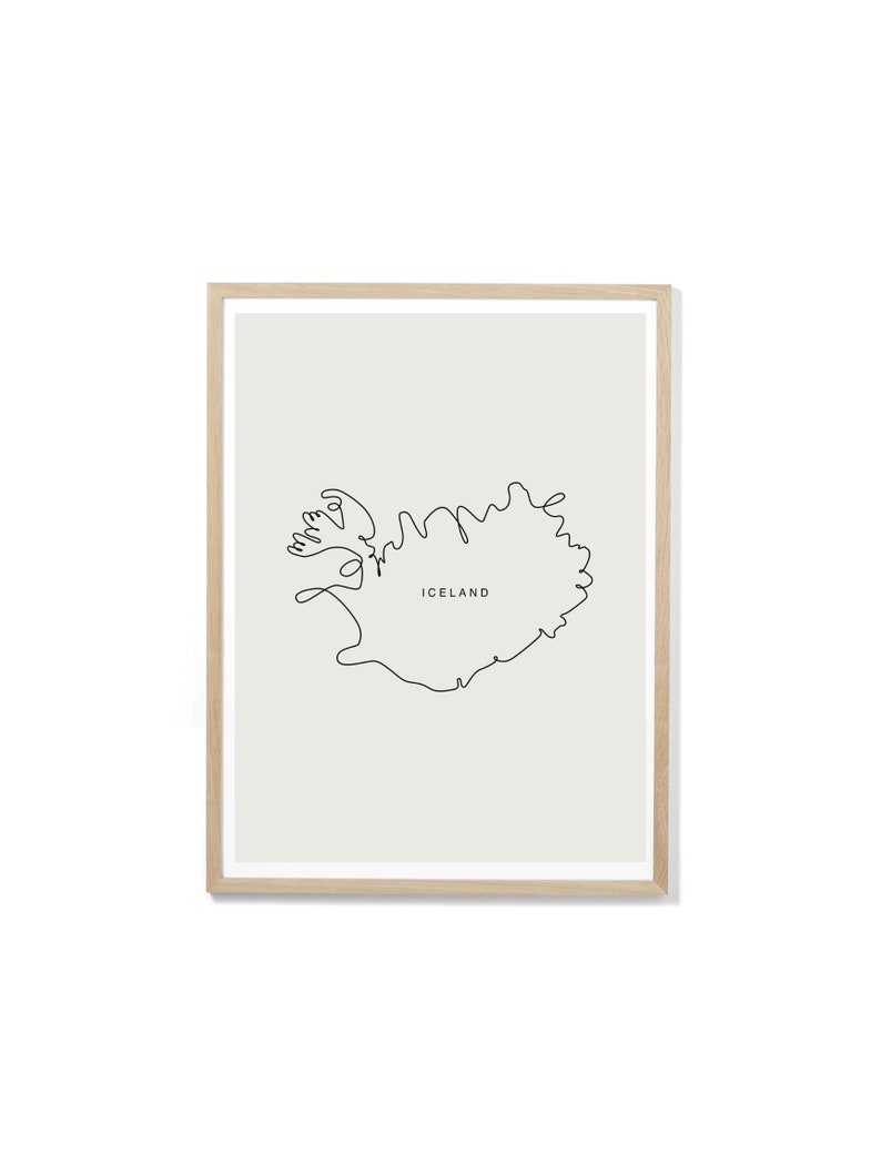 Iceland Map Outline Drawing Digital Download Printable - Etsy