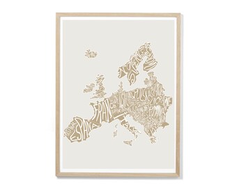 Europe Word Art - Etsy