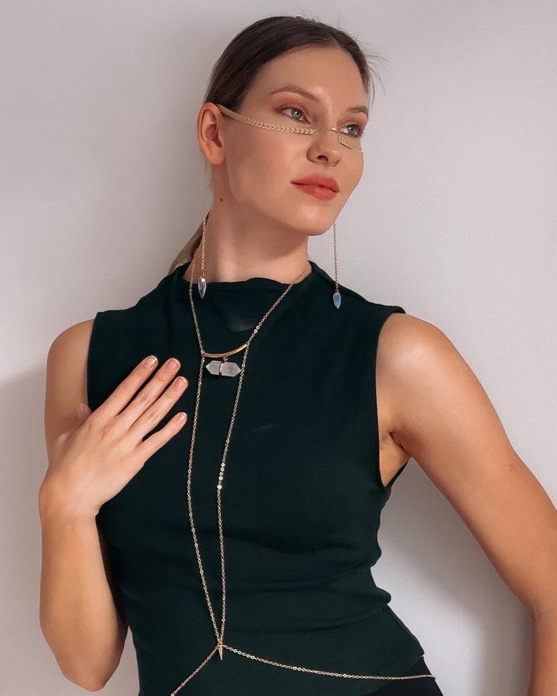 Gold Body Chain With Moonstone, Body Jewelry, Moonstone Crystal ...