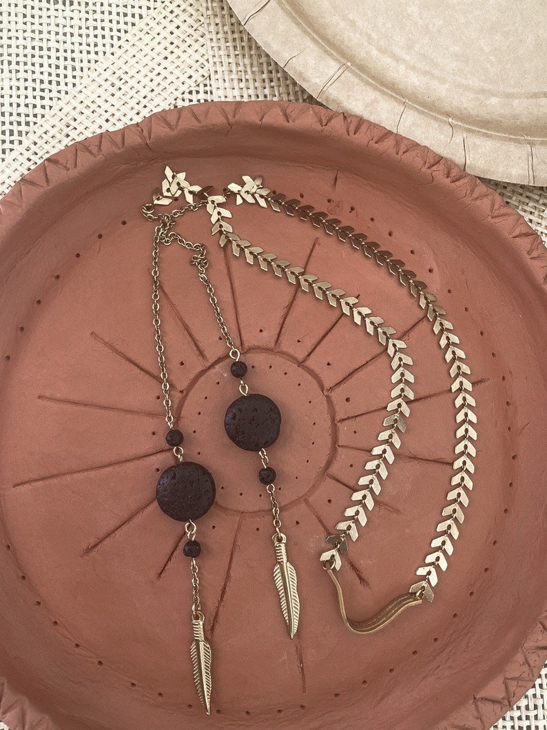 Gold Face Chain, Face Jewelry With Lava Stone, Burning Man Outfit, 24k ...