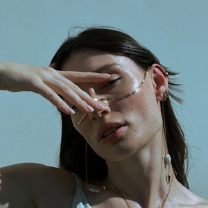 Face Chain With Pearl, Face Chain Jewelry, Gold Face Chain With Nose ...