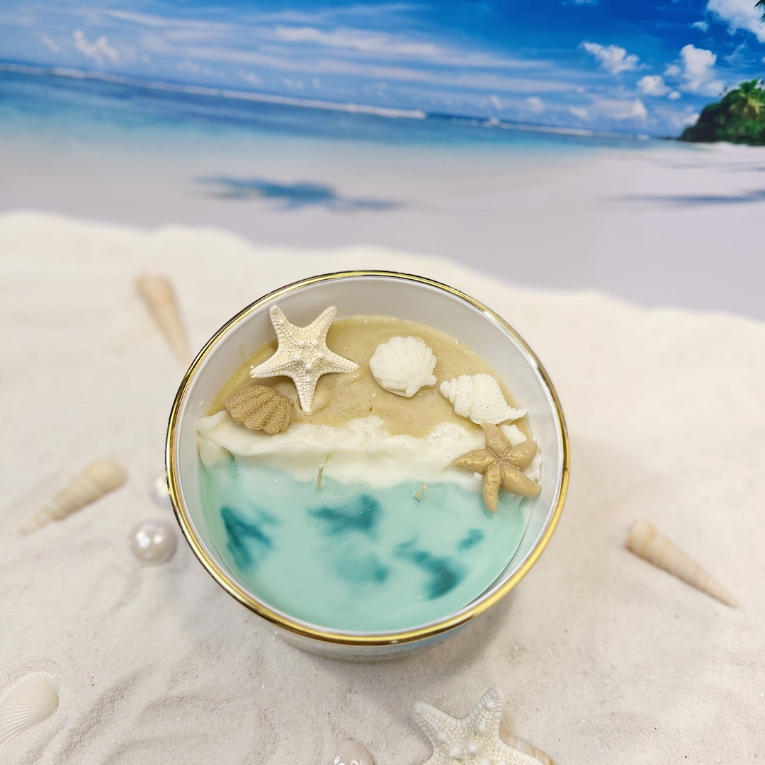 Beach Candle | Coastal Centerpiece | Handmade Soy Wax Candle ...