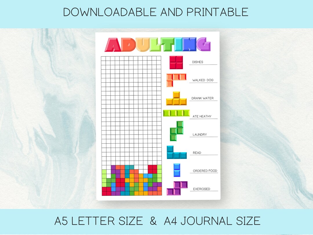 Adulting Task Tracker – Printable Habit Tracker (digital Download) - Etsy