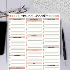 Ultimative Reise-Packliste | Druckbare Reise-Packliste | Bearbeitbare ...