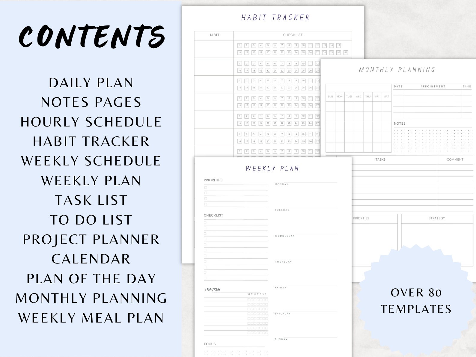 Daily Weekly Monthly Planner BUNDLE | Work From Home PLANNER ...