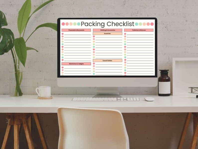 Ultimative Reise-Packliste | Druckbare Reise-Packliste | Bearbeitbare ...