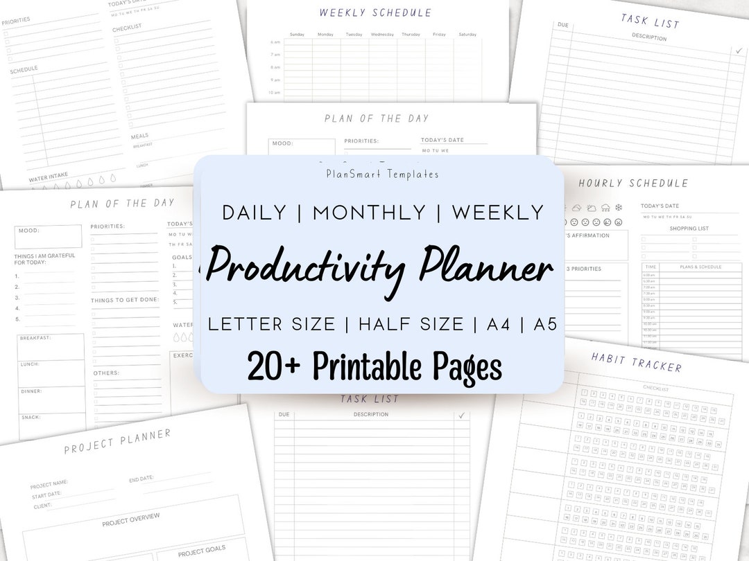 Daily Weekly Monthly Planner BUNDLE | Work From Home PLANNER ...