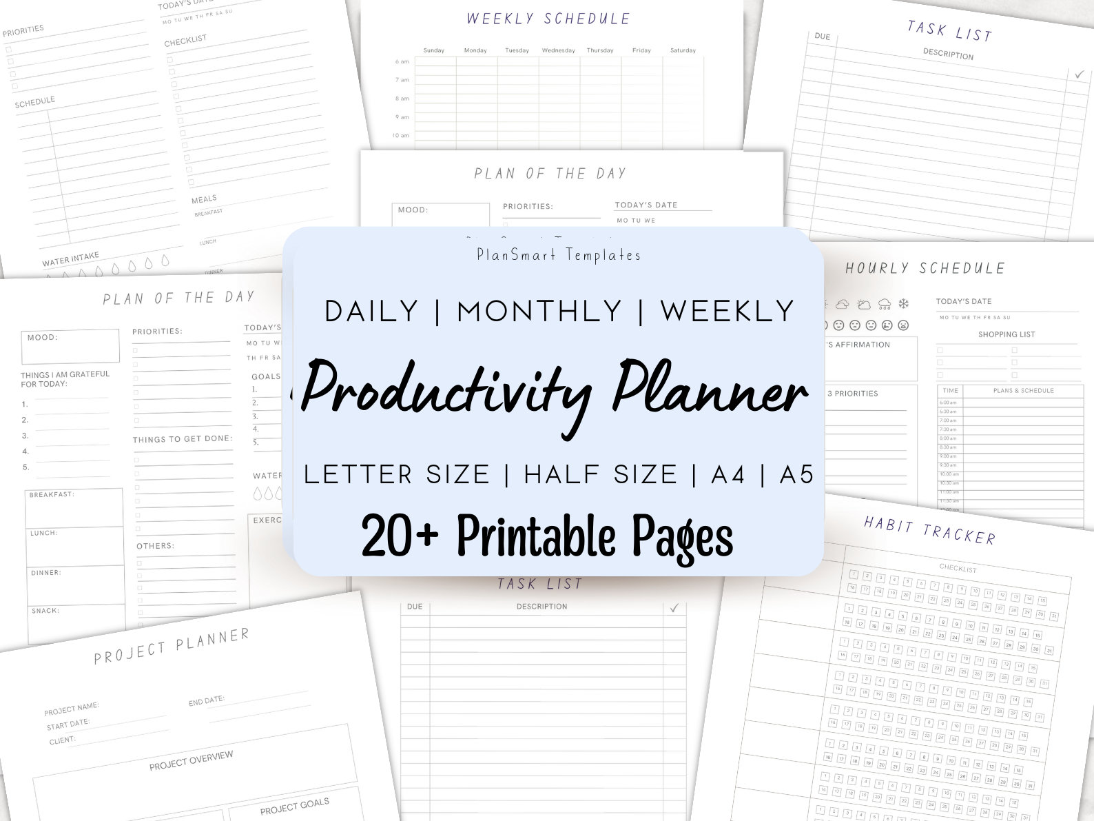 Daily Weekly Monthly Planner BUNDLE | Work From Home PLANNER ...