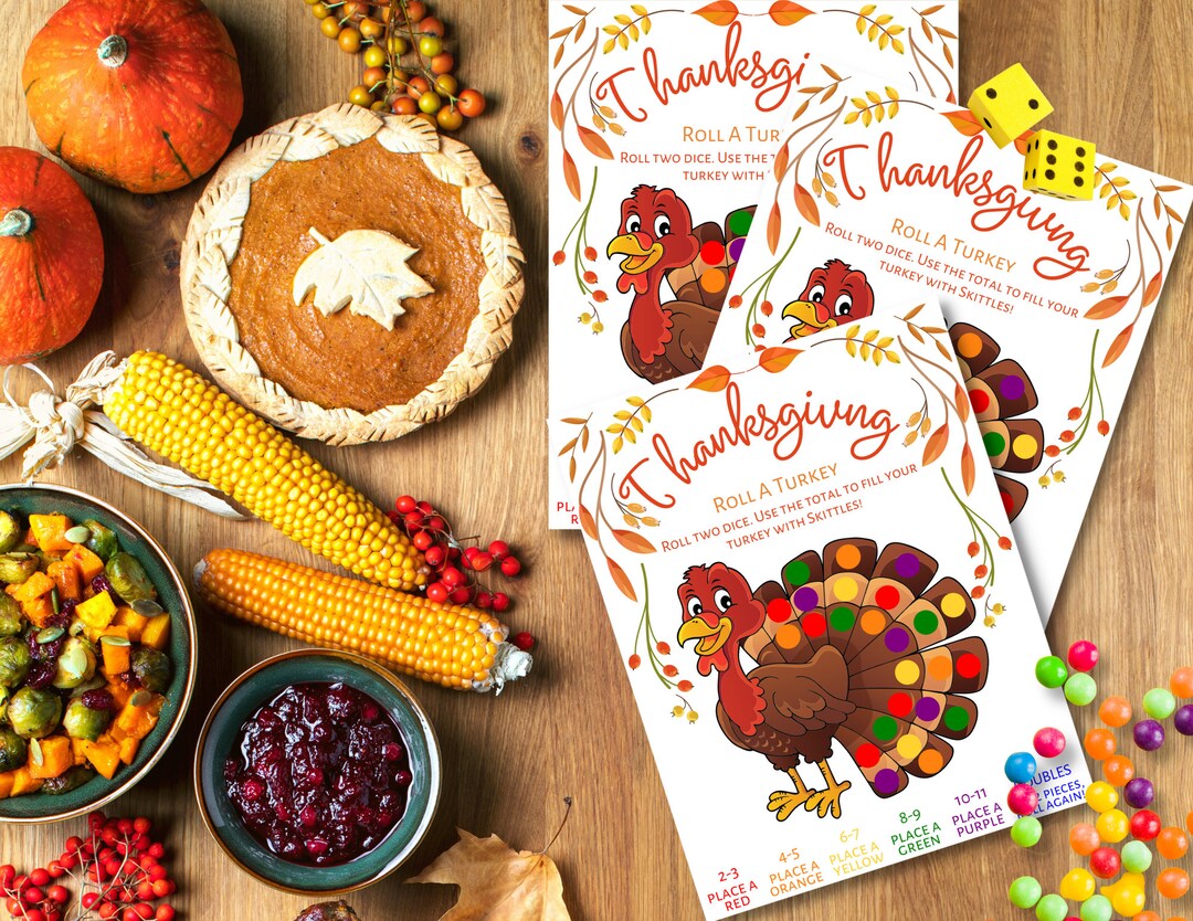 Thanksgiving Roll A Turkey Dice Game Thanksgiving Printable - Etsy