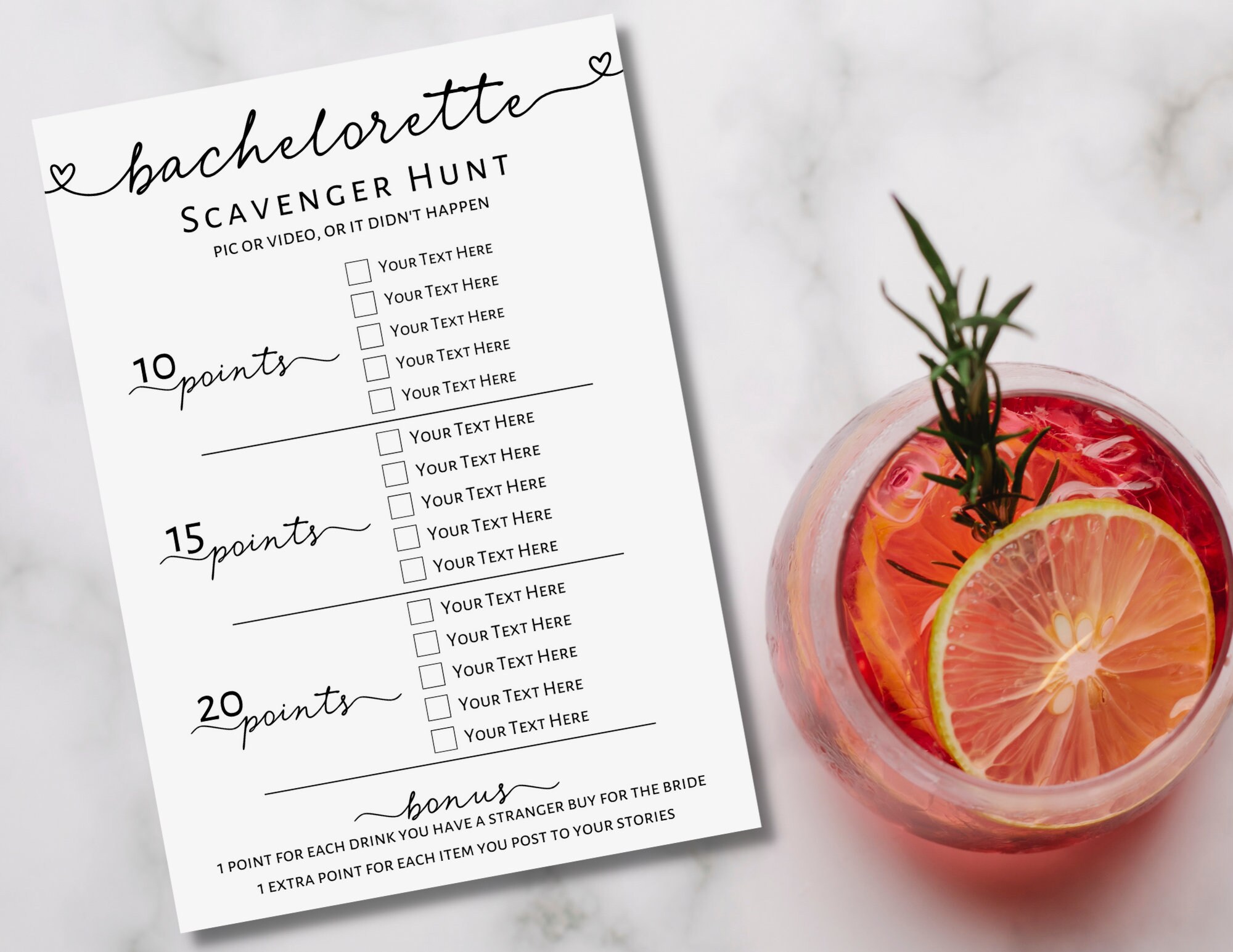 Bachelorette Scavenger Hunt Template Photo Scavenger Hunt for - Etsy