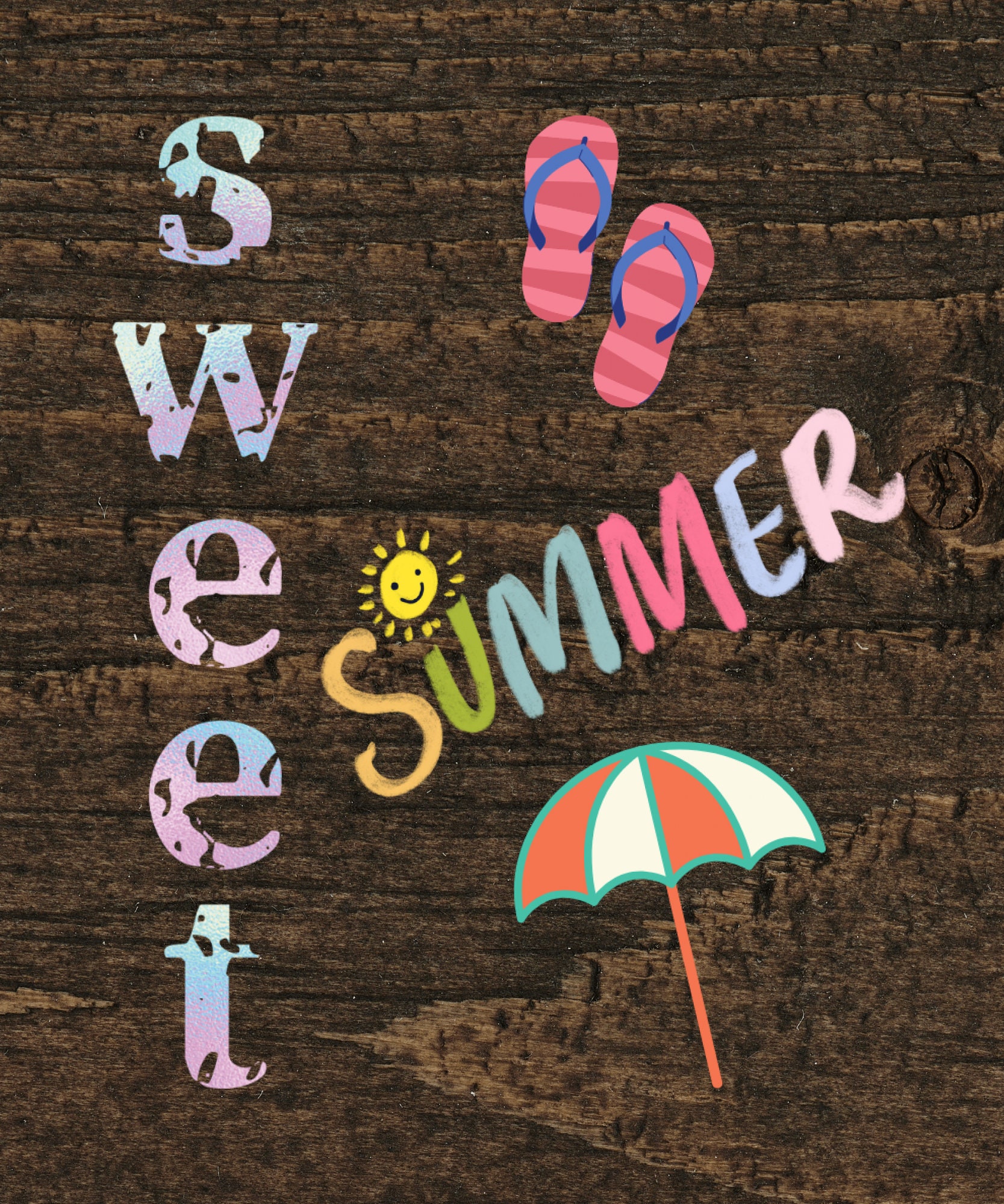 Wood Board | Sweet Summer Board | Summer | Beach | Sunny Day | Summer ...